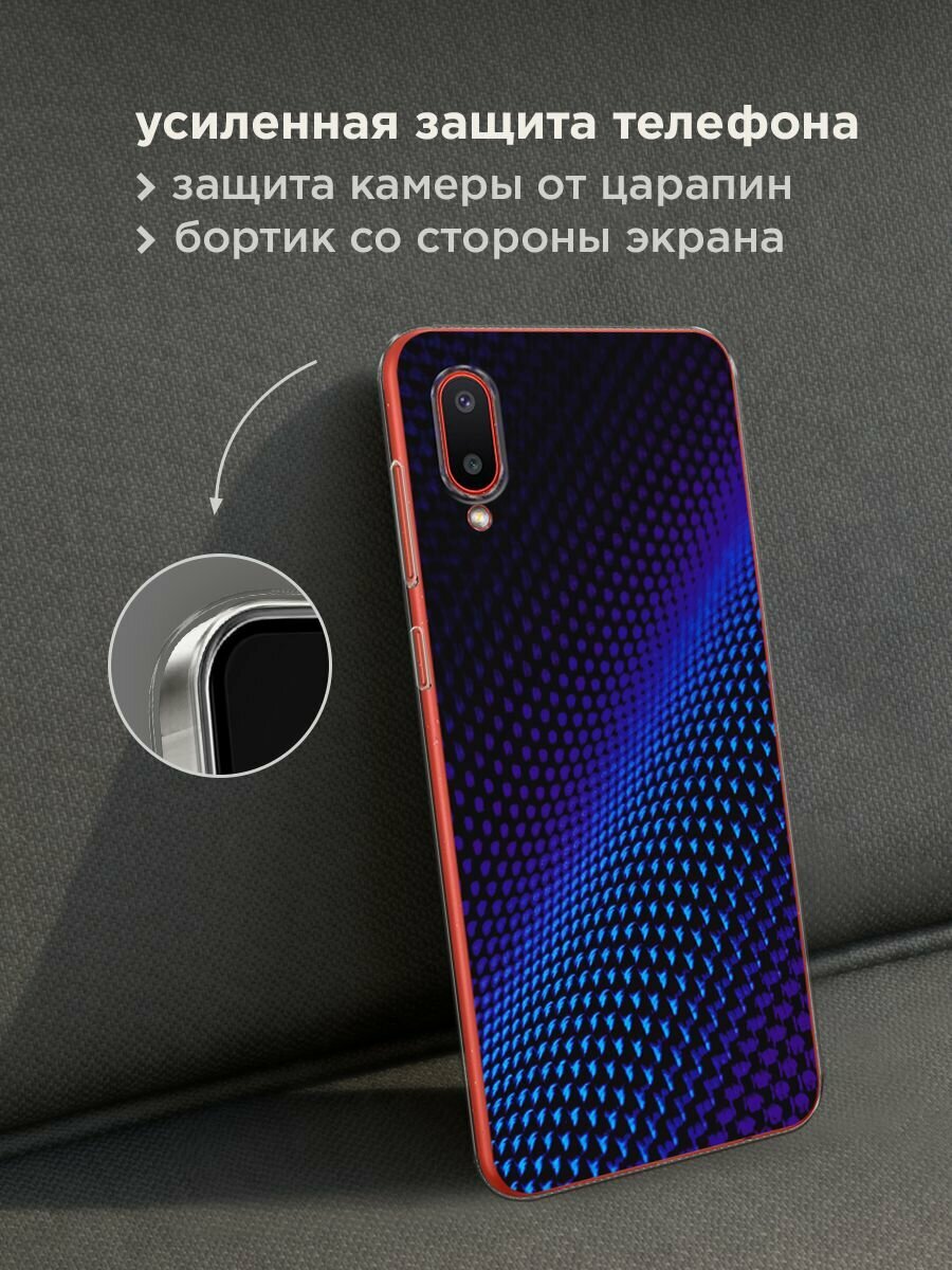 Чехол на Samsung Galaxy A02 / Самсунг Галакси А02 с принтом "Синий карбон" — фото 1