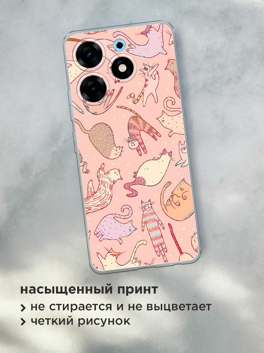 Чехол на Tecno Spark 10 Pro / Текно Спарк 10 Про с принтом "Розовое счастье" — фото 1