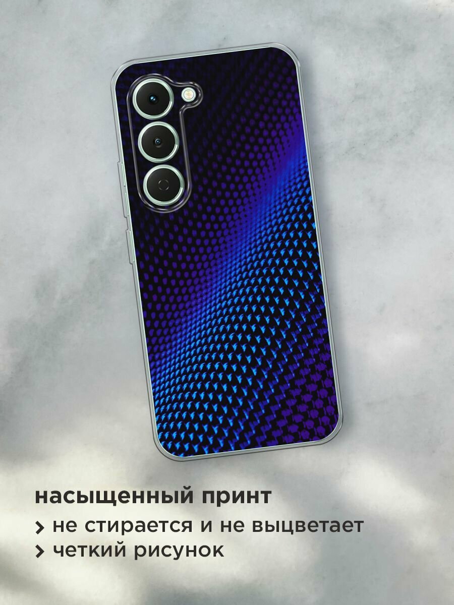 Чехол на Tecno Spark 40 Pro / Текно Спарк 40 Про с принтом "Синий карбон" — фото 1