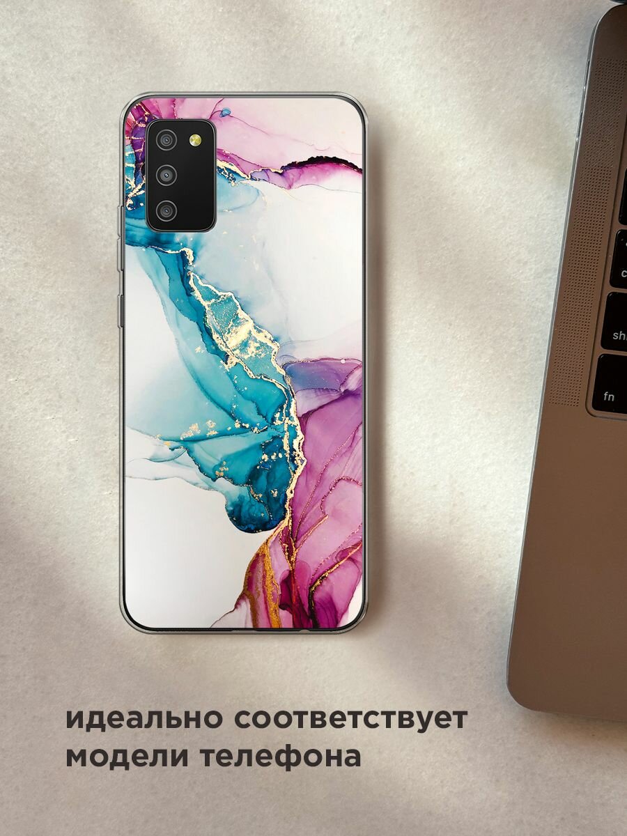 Чехол на Samsung Galaxy A02s / Самсунг Галакси A02s с принтом "Розовые разводы рисунок" — фото 1