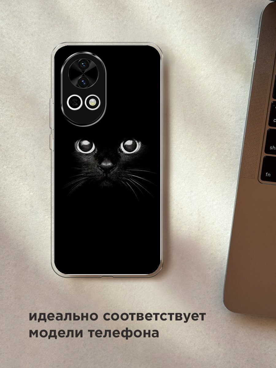 Чехол на Huawei Nova 12/Nova13 / Хуавей Нова 12/Нова 13 с принтом "Взгляд черной кошки" — фото 1