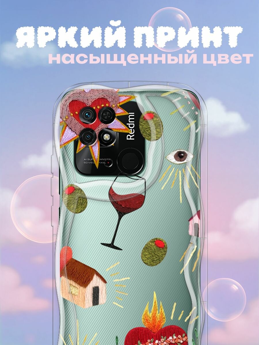 Чехол на Xiaomi Redmi 10C / Редми 10С с принтом "Ниточный коллаж" — фото 1