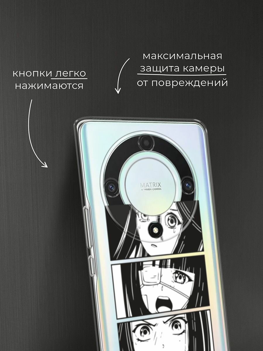 Чехол на Honor X9A / Хонор X9A с принтом "Tokyo girls", прозрачный — фото 1