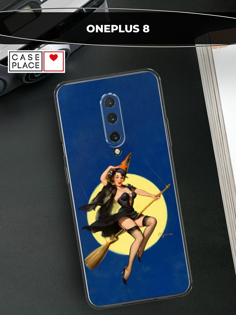 Силиконовый чехол на OnePlus 8 / ВанПлас 8 с принтом "Pin-Up Witch"