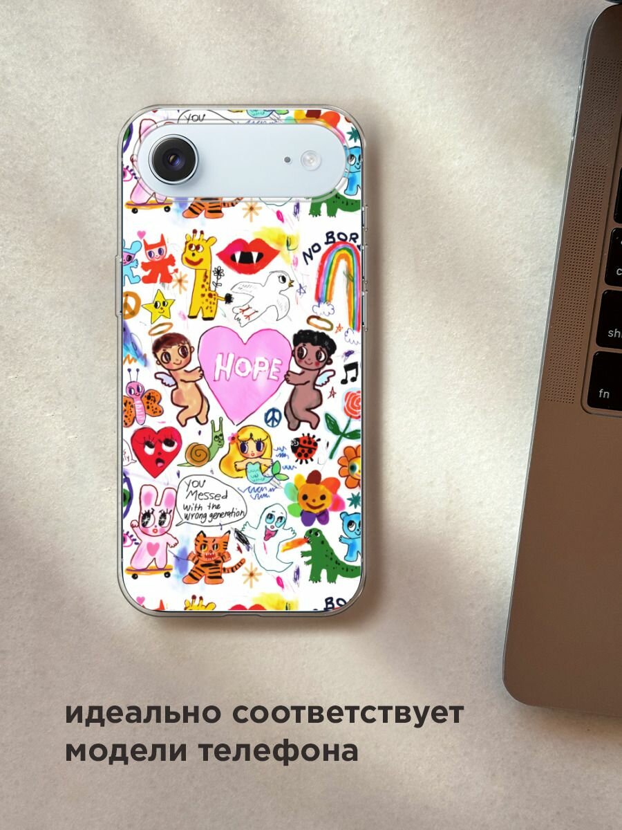 Чехол на Apple iPhone Air / Айфон Айр с принтом "Милые рисунки" — фото 1