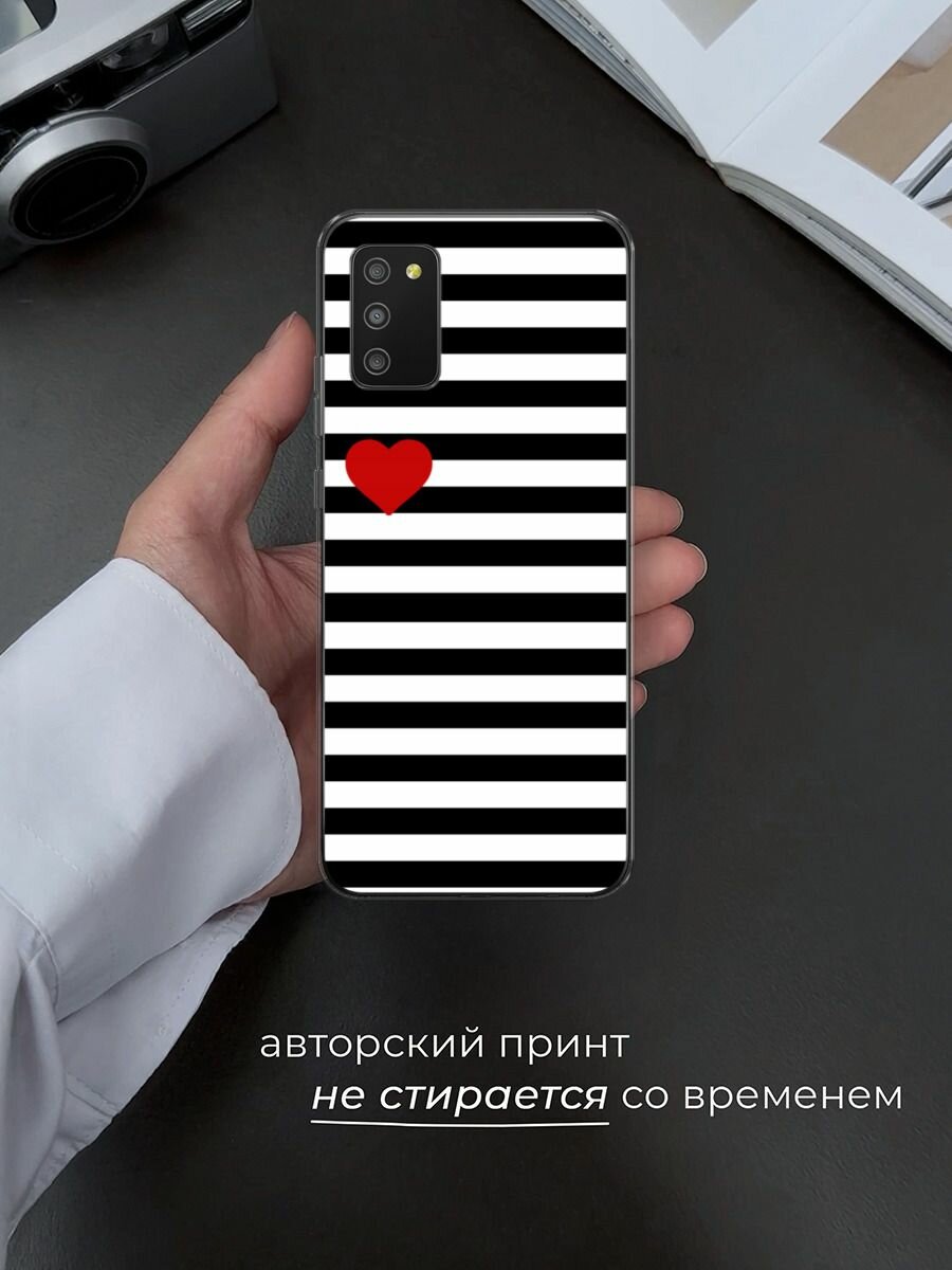 Чехол на Samsung Galaxy A02s / Самсунг Галакси A02s с принтом "Красное сердце" — фото 1