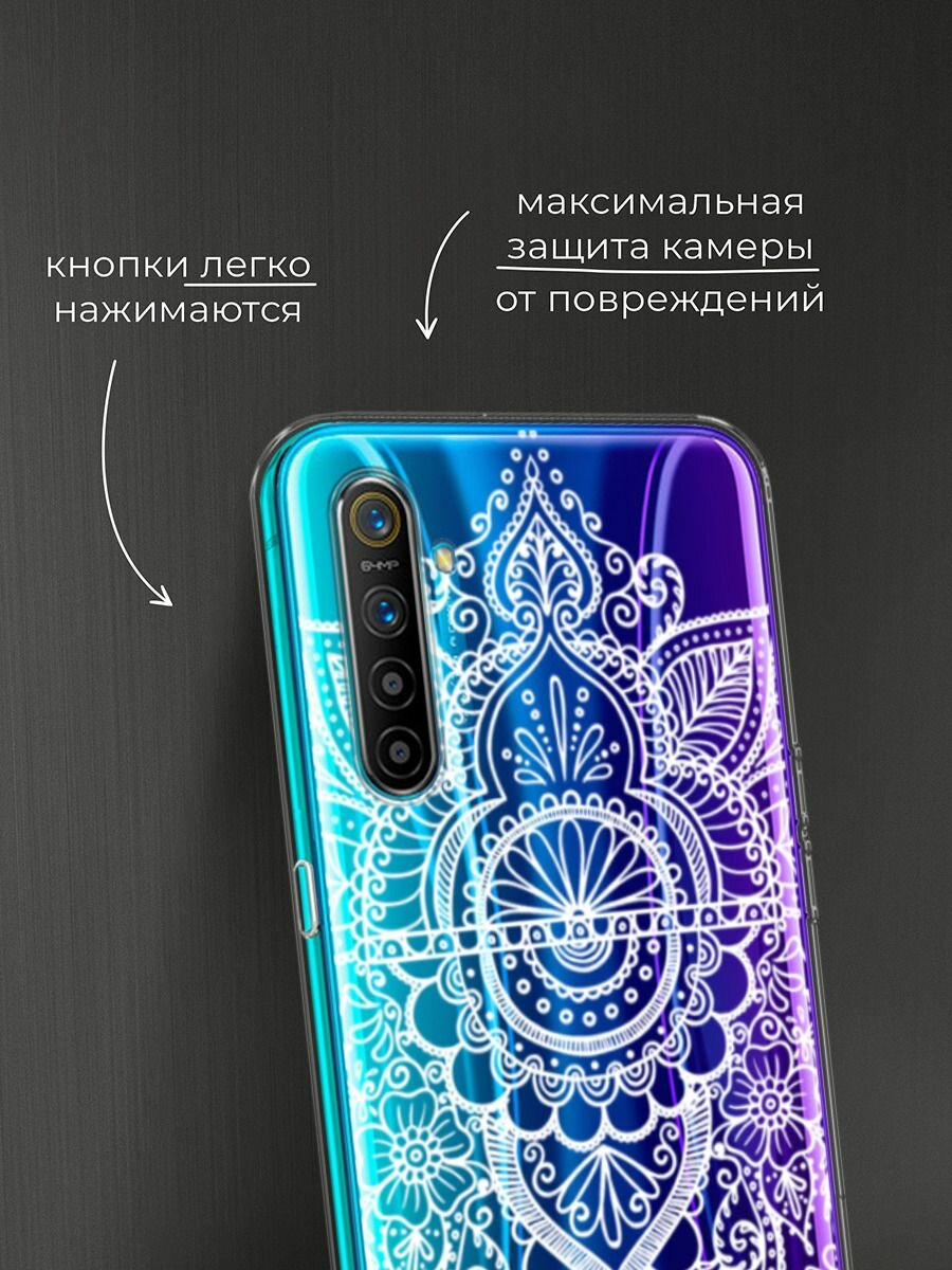 Чехол на Realme XT / Реалми XT с принтом "Солнечный узор", прозрачный — фото 1