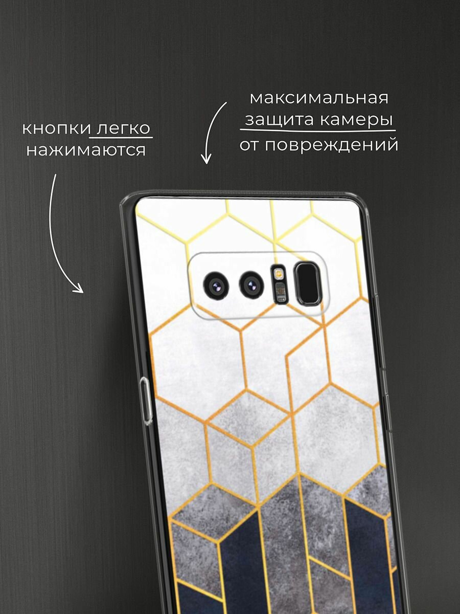 Чехол на Samsung Galaxy Note 8 / Самсунг Галакси Нот 8 с принтом "Черно-белая мозаика" — фото 1