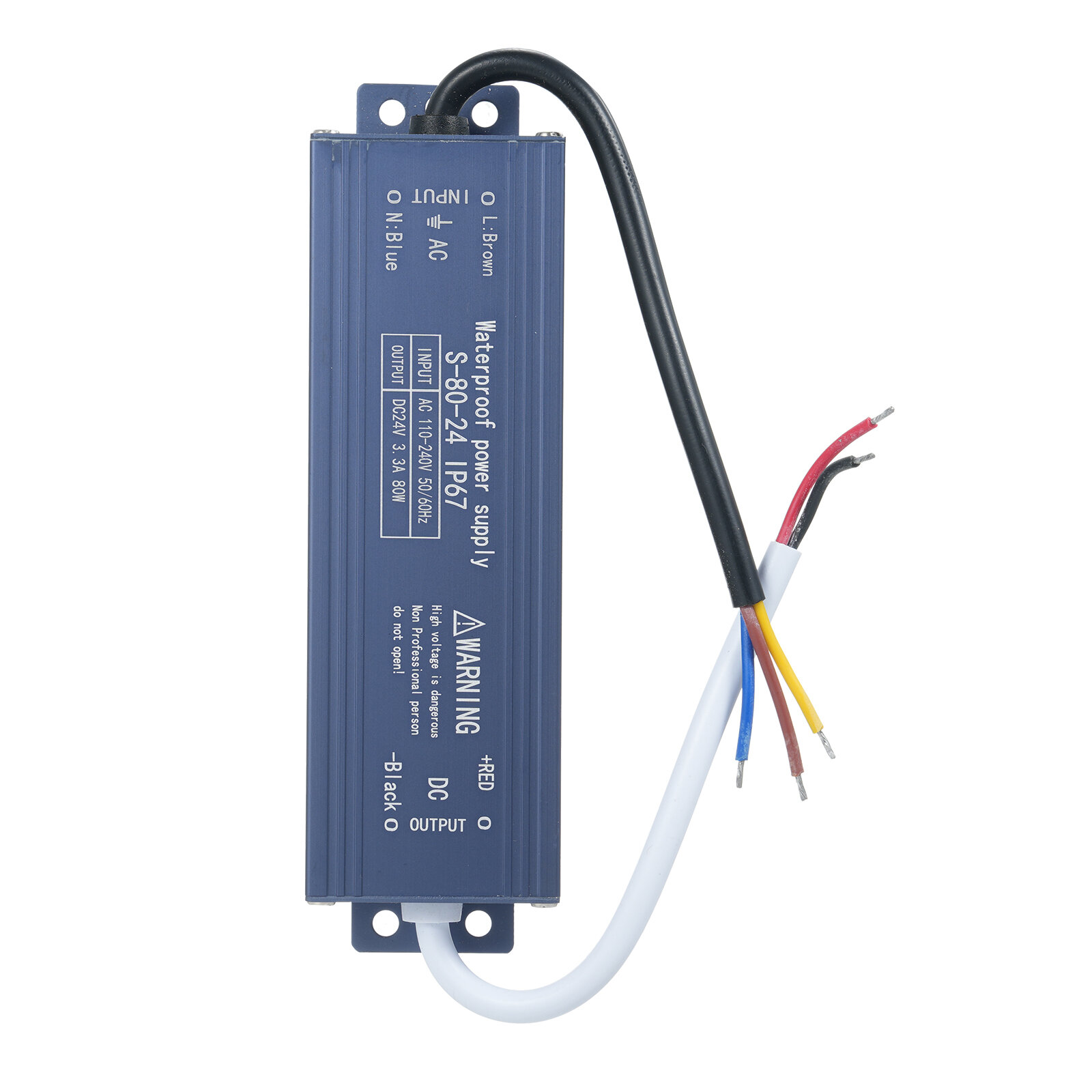 80 Вт IP67 водонепроницаемый светодиодный драйвер адаптер питания переменного тока 110 В-240 В в постоянный ток 24 В постоянного тока для светодиодной ленты уличного освещения лайтбокса
