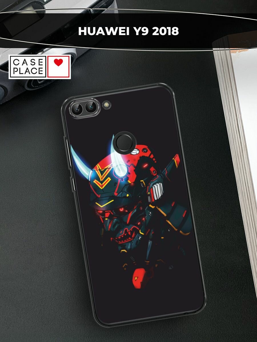 Чехол на Huawei Y9 2018 / Хуавей У9 2018 с принтом "Неоновый самурай"