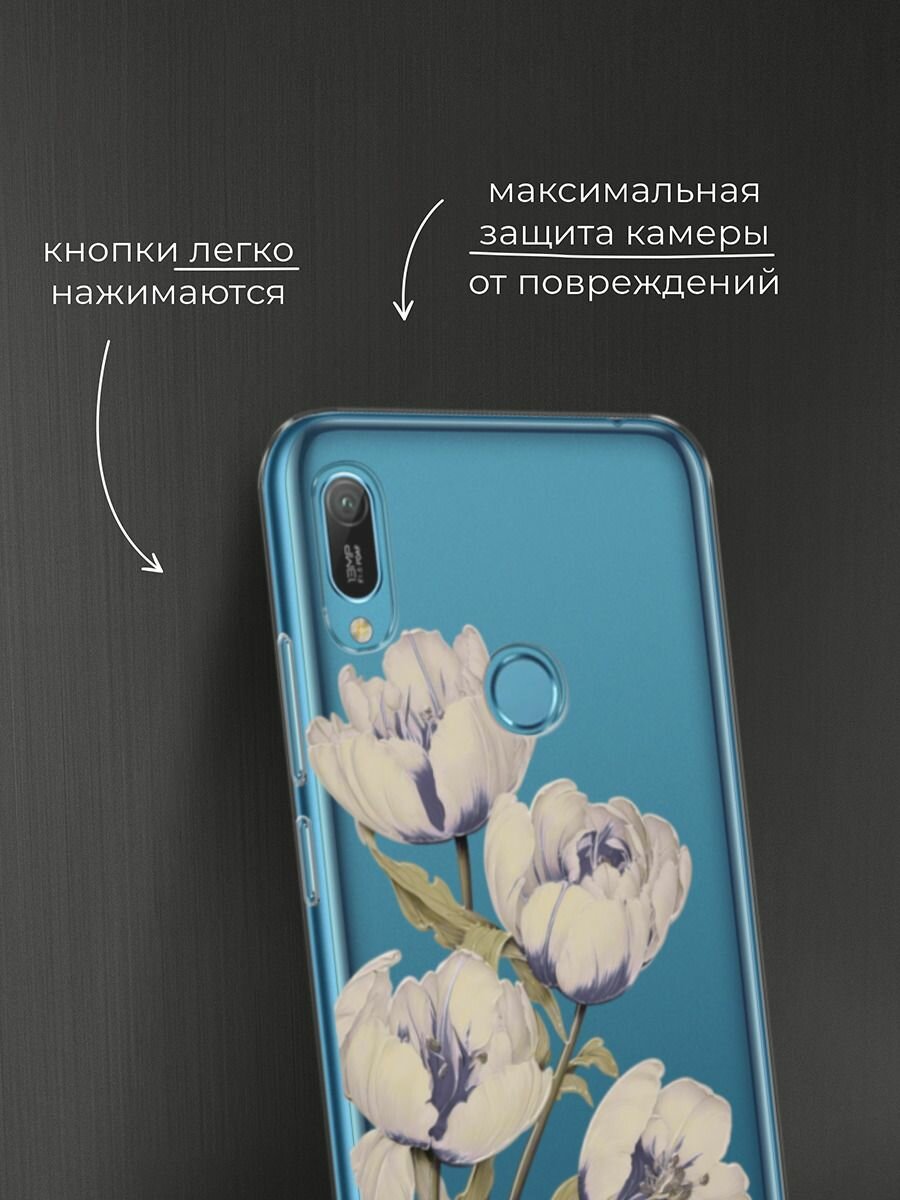 Чехол на Honor 8A/8A Pro/Huawei Y6s/Y6 2019 / Хонор 8А с принтом "Серые бутоны" — фото 1