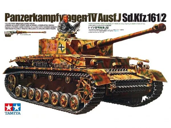 Немецкий танк Panzerkampfwagen IV Ausf.J с фигурой танкиста (1:35), Модель для сборки