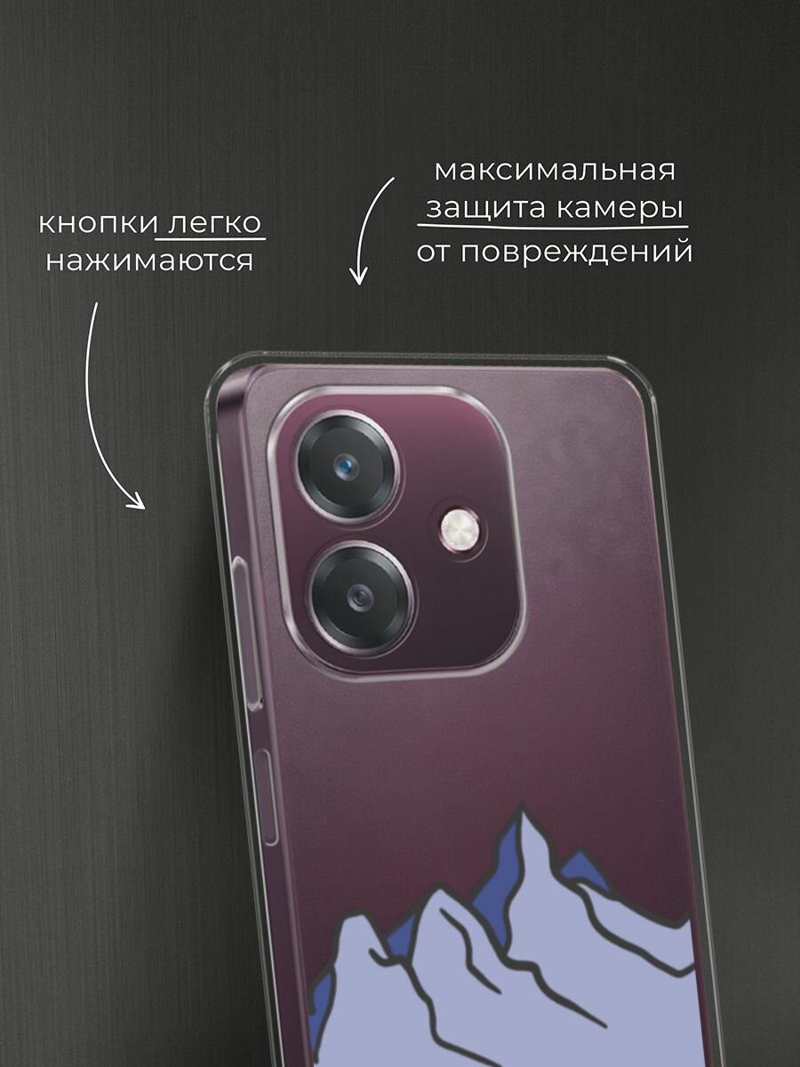 Чехол на Oppo A3/A3x / Оппо А3/A3x с принтом "Гора", прозрачный — фото 1