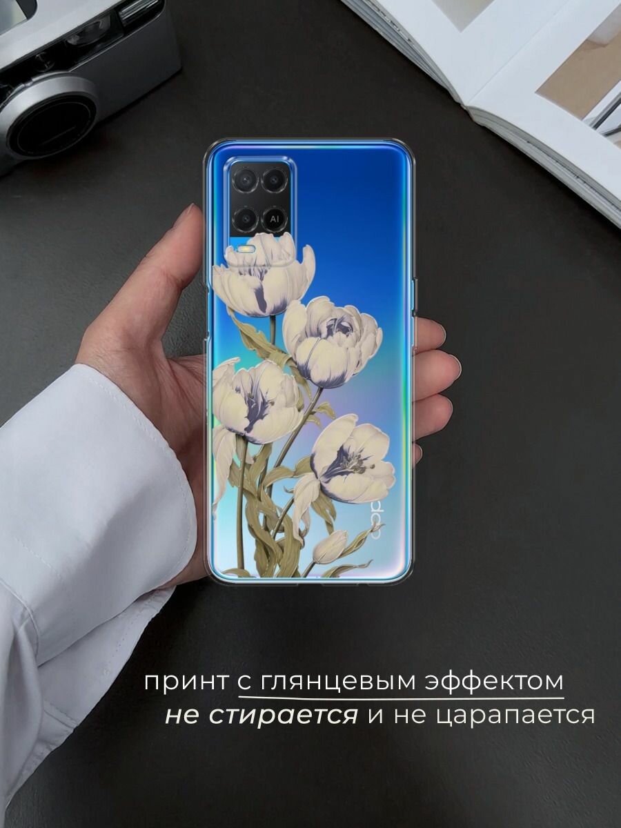 Чехол на Oppo A54 / Оппо A54 с принтом "Серые бутоны" — фото 1