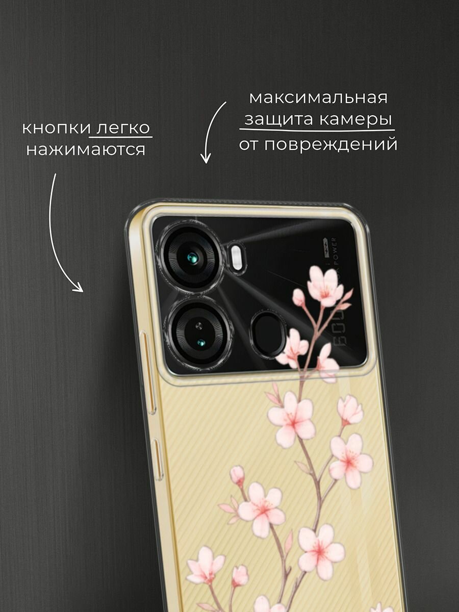 Чехол на Itel P40 / Ител P40 с принтом "Веточка сакуры 2" — фото 1