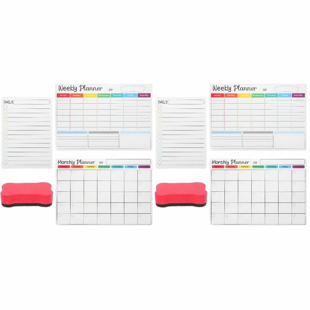 Магнитная пластиковая доска для заметок и планирования на стол, 2 комплекта для дома