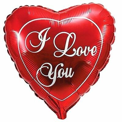 Шар воздушный фольгированный FLEX METAL I love you Сердце, красный, 32"