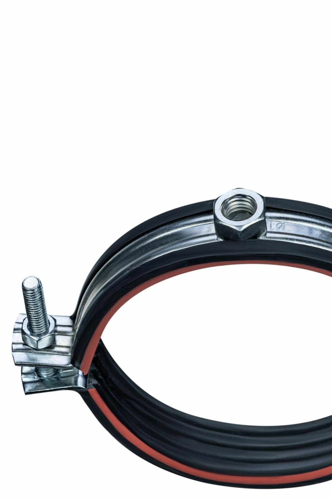 Хомут Mayer высокой нагрузки Mayer для труб, 4' 108-116 мм, гайка М12 и уплотнитель с красной полосой