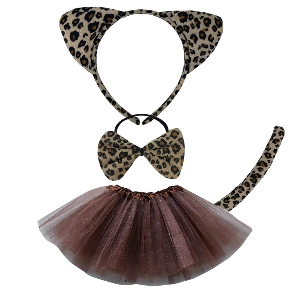 Леопардовый костюм для девочки A-4pcs