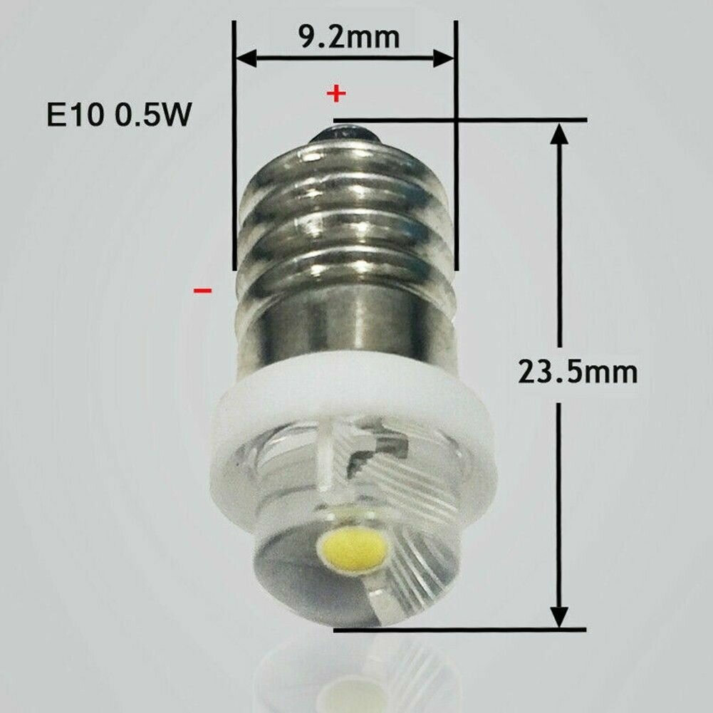 Светодиодная лампочка E10 с резьбой 0.5W индикаторная сигнальная лампочка 3В Е10