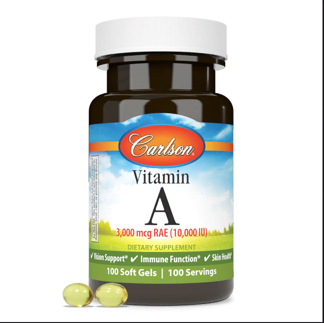 Carlson Labs, Витамин A, 10 000 МЕ, 100 мягких таблеток