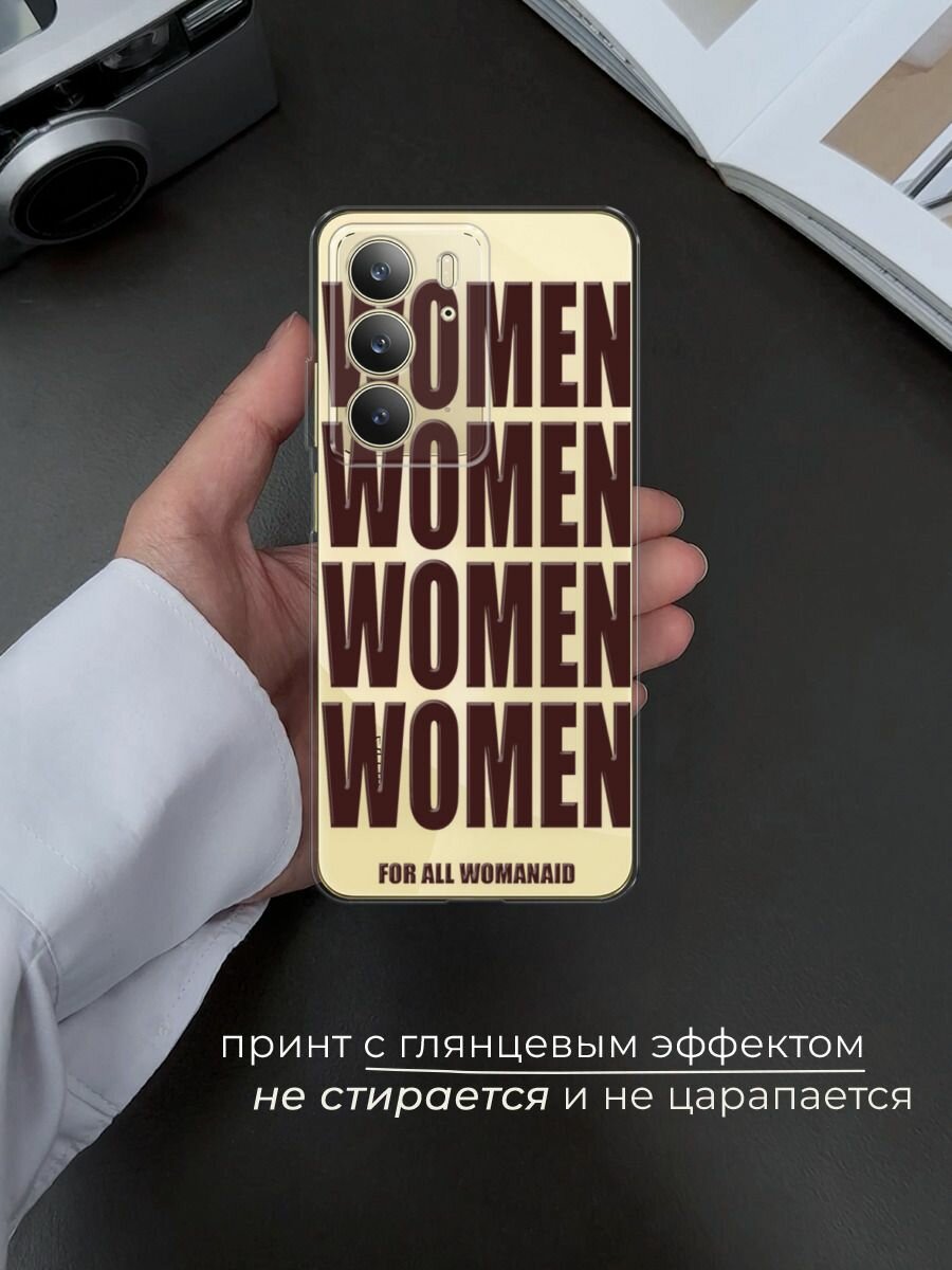 Чехол на Realme C75 4G / Реалми C75 4G с принтом Woman burgundy — фото 1