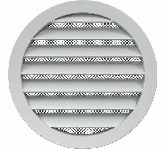 Решетка круглая алюминиевая с фланцем D-150мм, цвет серый металлик