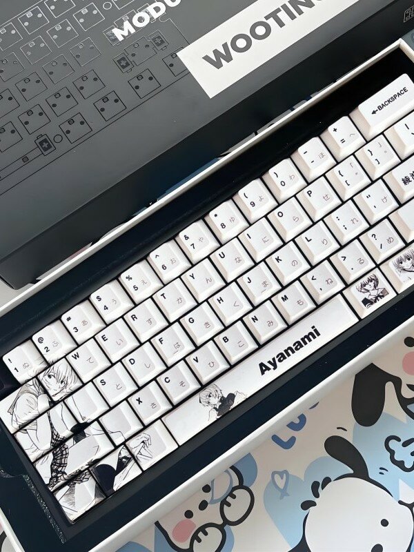 Кейкапы Ayanami Rei из PBT, совместимые с Wooting Night Demon ACE68, Singularity 80, MADE68, EV63, Magician, RS6K5