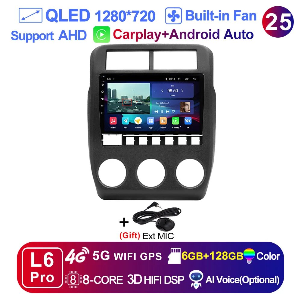 Автомагнитола LEHX L6 pro, 2 Din, Android 14, gps, dvd, Wi-Fi, QLED L6 Pro(6-128GB)-0