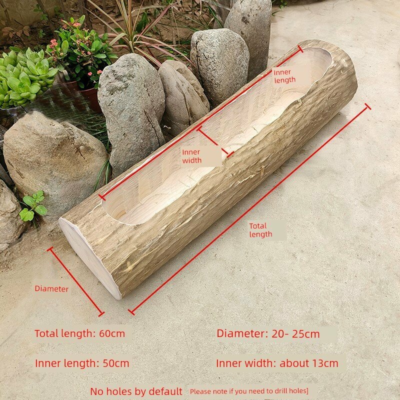 Открытый деревянный корыто для цветов, пень из мертвого дерева, длинный деревянный корыто во дворе, антикоррозийная