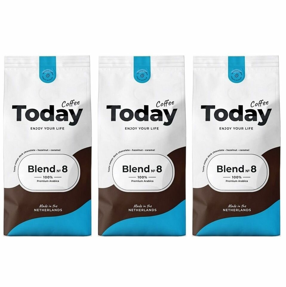 TODAY Кофе Blend 8, молотый, 200 г, 3 шт.