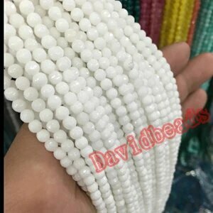Бусины из нефрита MOON BEADS 4 мм Белый, white