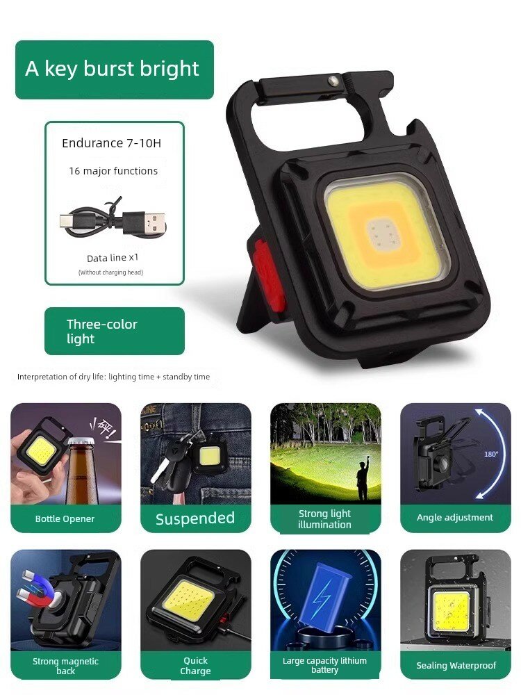 Фонарик с ярким светом, сверхъяркий, с сигнализацией против волков, перезаряжаемый, многофункциональный мини-фонарик на