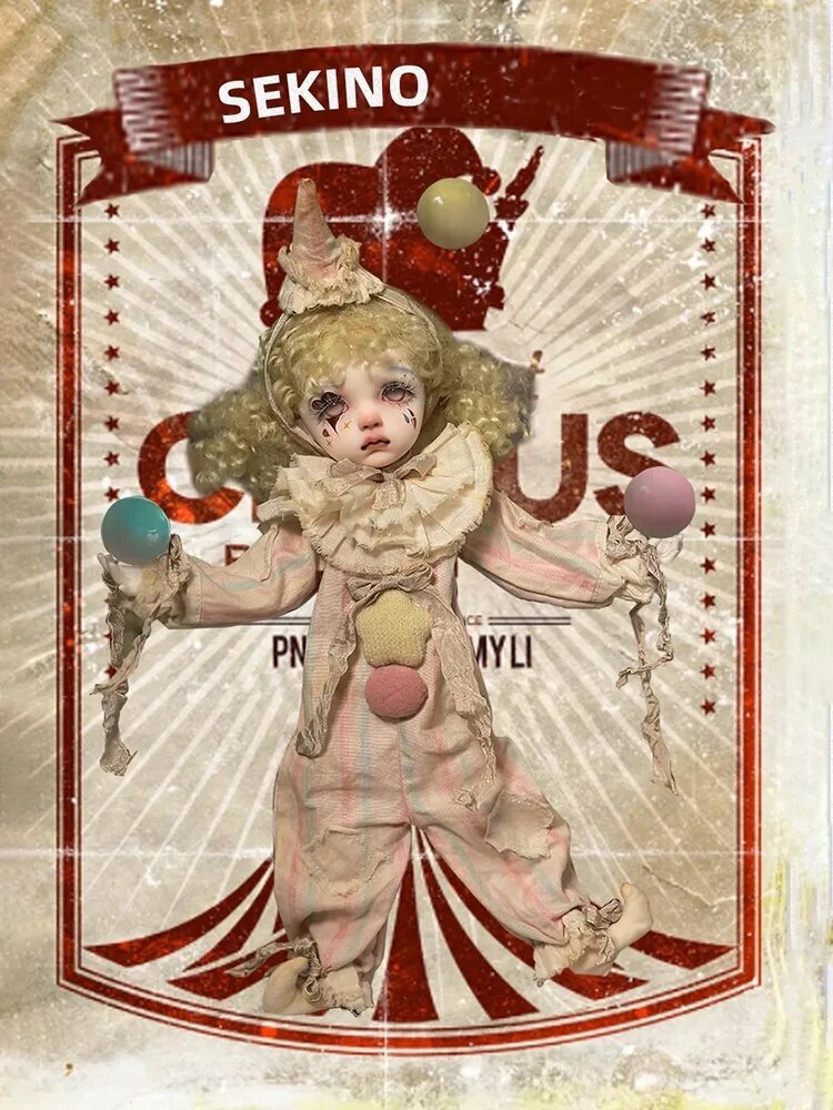 Кукла "Цирковой клоун-Sekino" BJD с шарнирным соединением 1/6 30 см