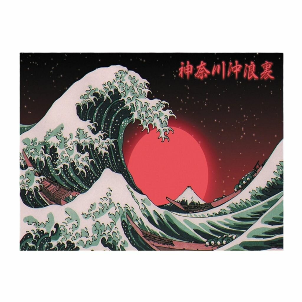 Ткань для украшения комнаты гобеленом в японском стиле-06, матовый стиль серфинга-150x130 см