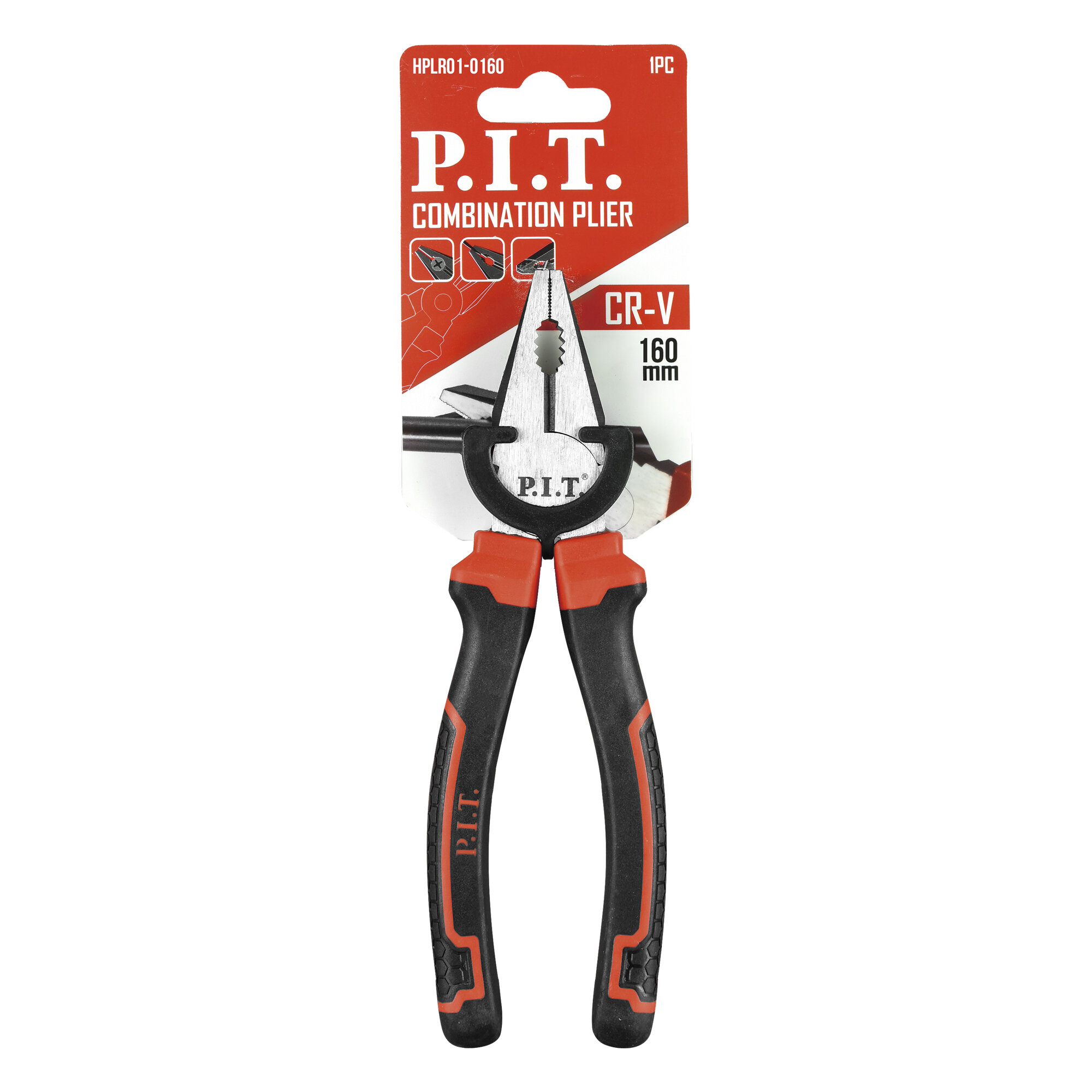 Плоскогубцы комбинированные P.I.T. HPLR01-0160, 160мм, двухкомп. рукоятки