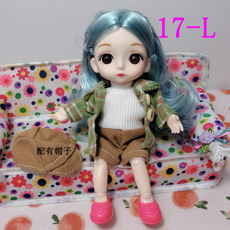 Кукла BJD 16 см, 8 точек крепления, в джинсовом свадебном платье, комплект одежды для OB11, игрушка на день рождения,