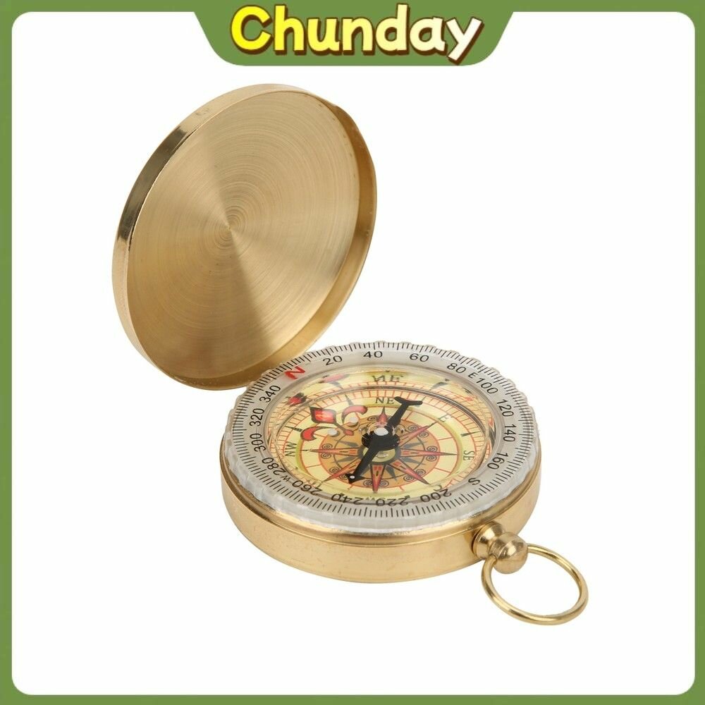 Металлические часы-компас с медной крышкой, для туризма