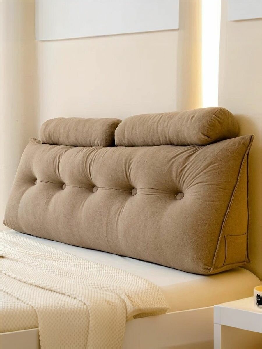 Ортопедическая спинка для кровати с съемным подголовником, велюр, 50x150 см, для спальни, гостиной (5 размеров)