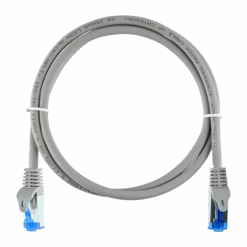 Шнур F/UTP 4 пары, Кат.6, 7х0,150мм, светло-серый, 1,5м NIKOMAX NMC-PC4SE55B-ES-015-C-GY