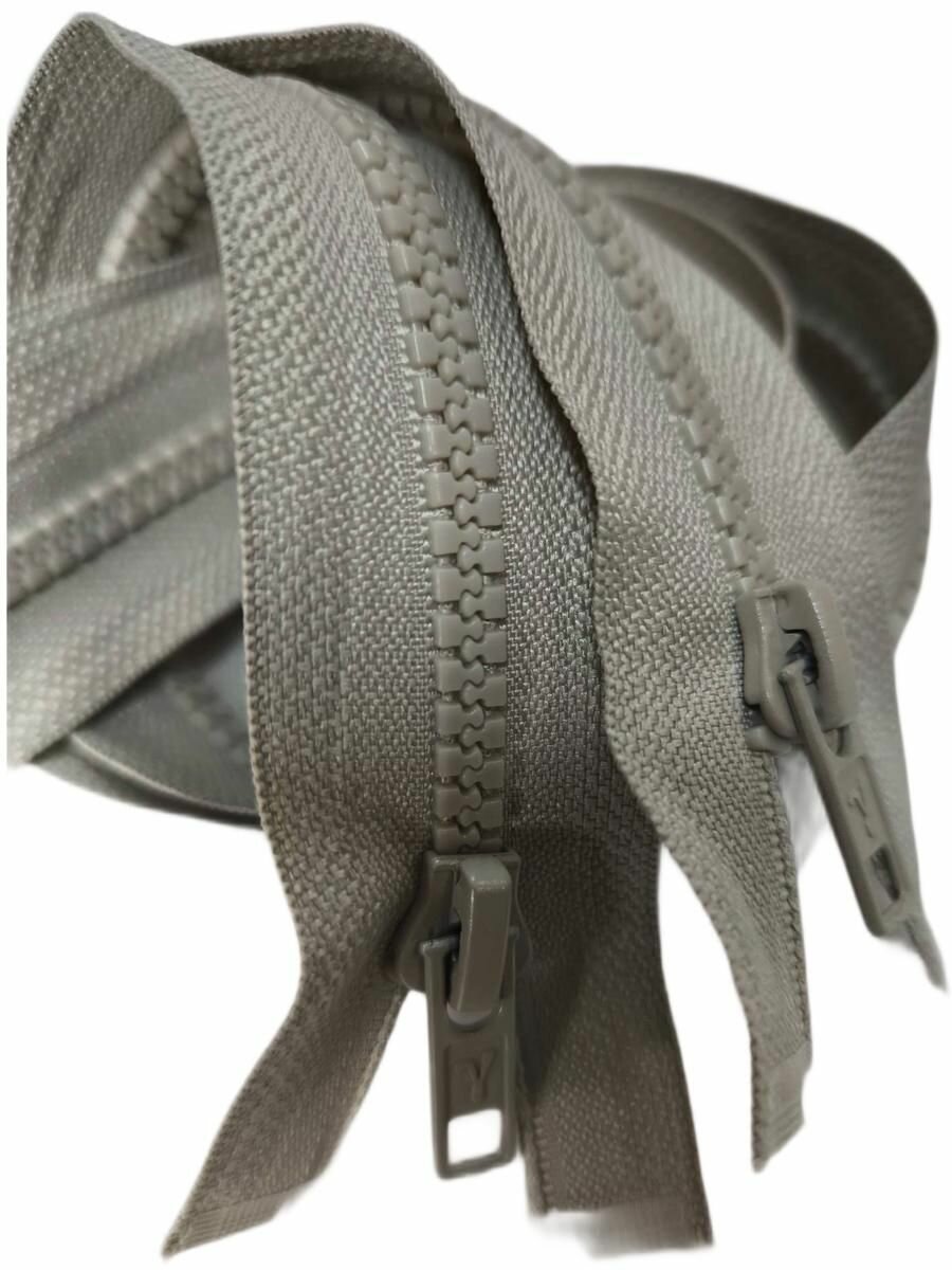 Молния, тракторная , курточная , разъемная 80 см, серая светлая.