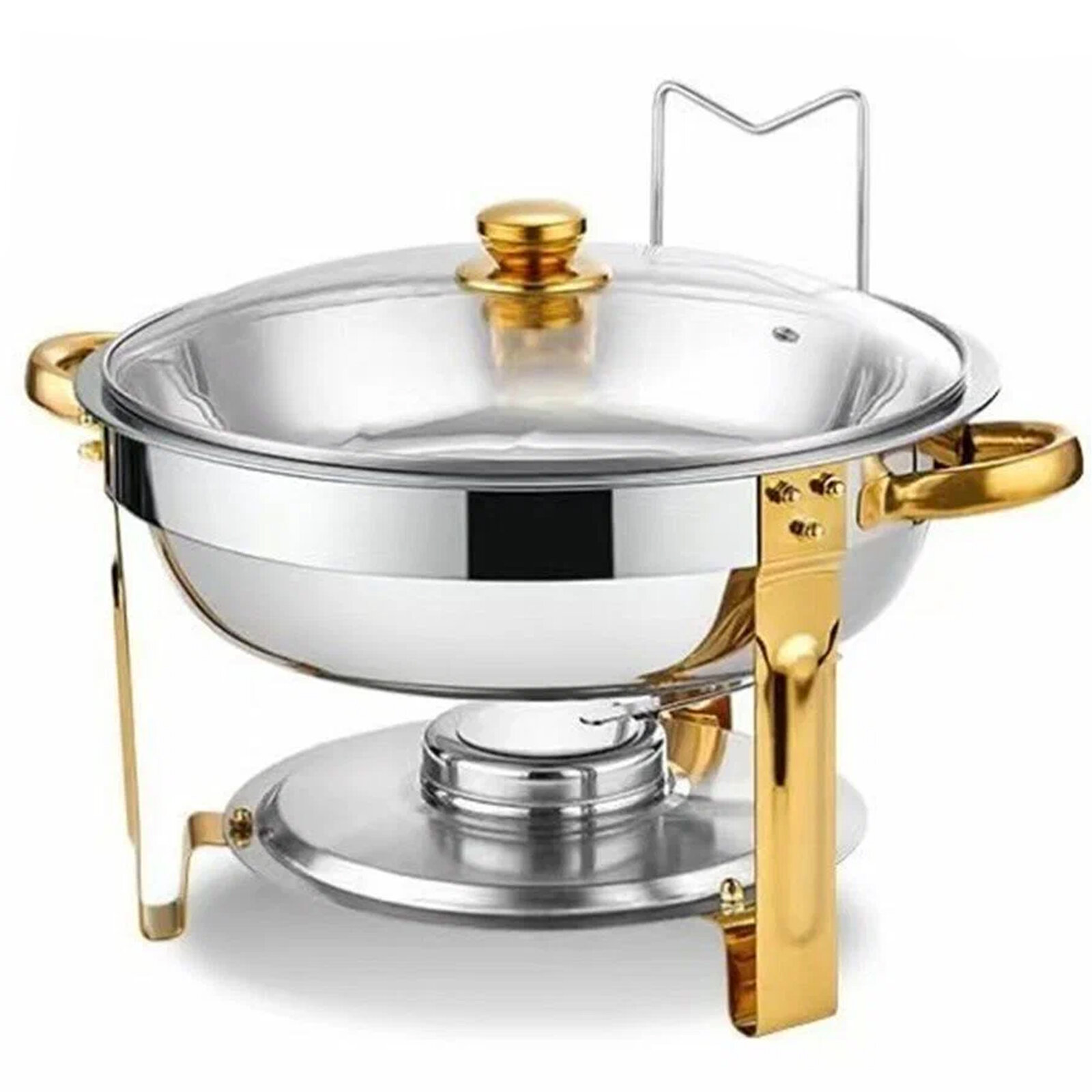 Мармит С подогревом, 1 шт, 4.5 л, нержавеющая сталь, серебристый, с крышкой