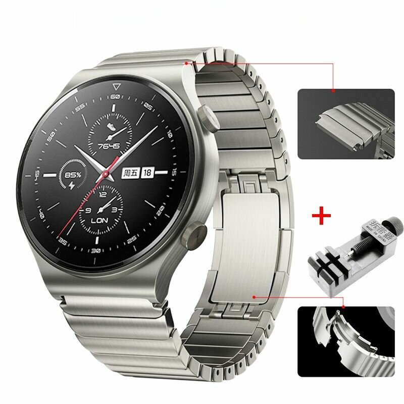 Браслет из нержавеющей стали для Huawei Watch GT3 Pro 46 мм и GT2 Pro — роскошный металлический ремешок 22 мм