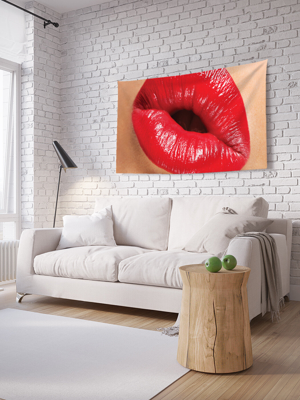 Горизонтальное фотопанно на стену "Страстный поцелуй", 150x200 см