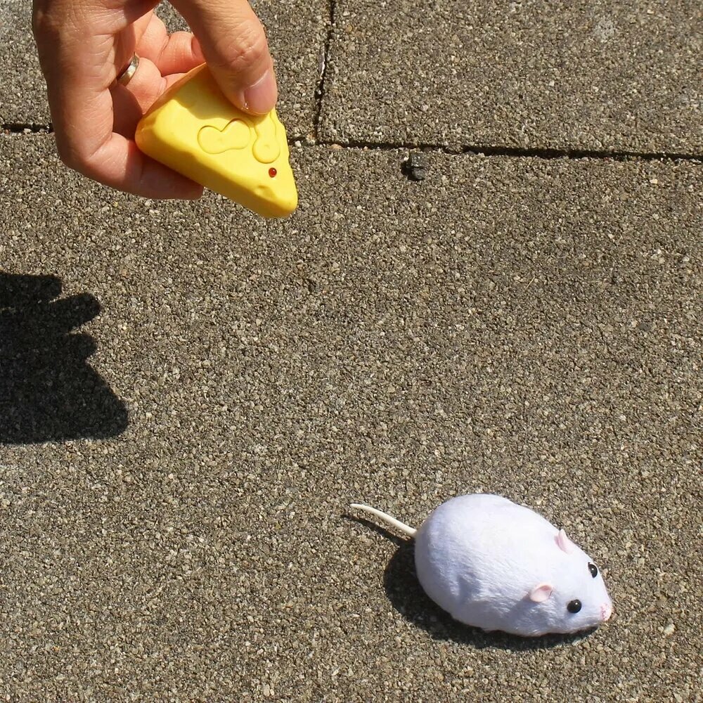 Интерактивная игрушка для кошек Мышь на радиоуправлении, электронная плюшевая мышка с пультом для взрослых котов и котят, для игр и дрессировки