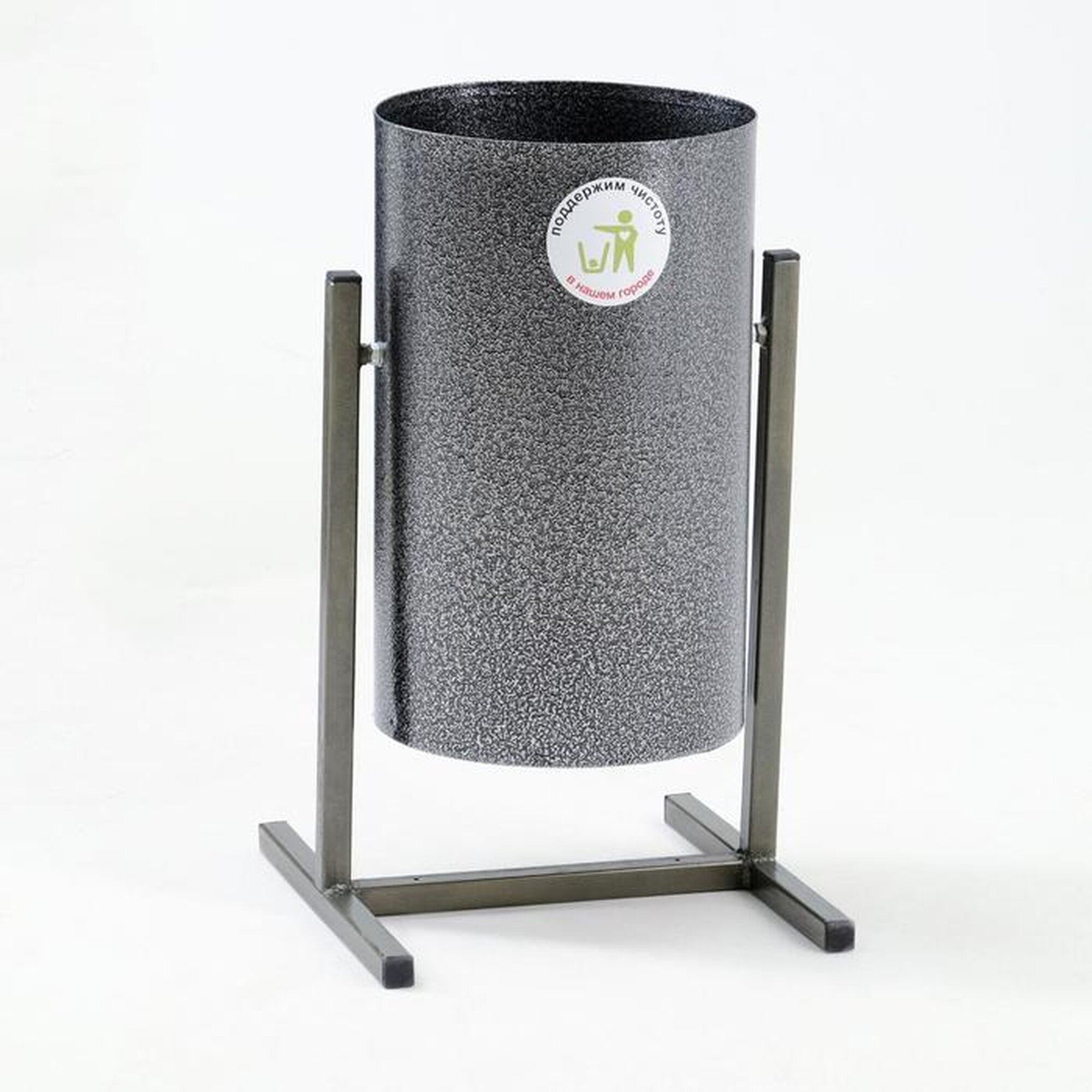Урна уличная "Круг" 18 л, серебристая, бак 0,5 мм, 54 х 31 х 31 см 7045493