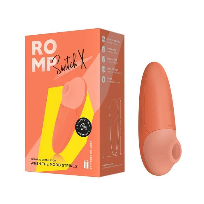 Бесконтактный стимулятор клитора ROMP Switch X, вакуумный, 6 режимов, оранжевый