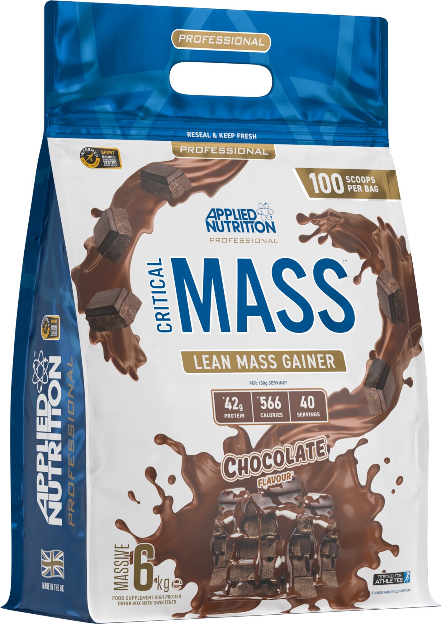 Гейнер Критикал Масс Профешионал 6 кг Шоколад / Applied Nutrition Critical Mass professional