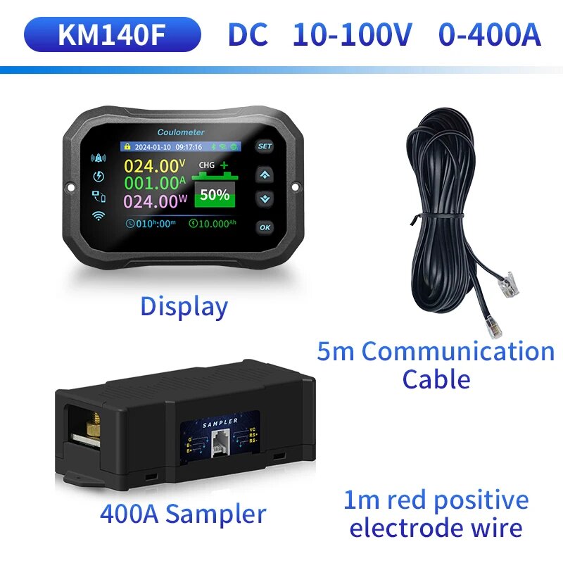 JUNCTEK Wi-Fi кулометр KM105F KM110F KM140F KM160F для электромобилей KM140F-100V-400A