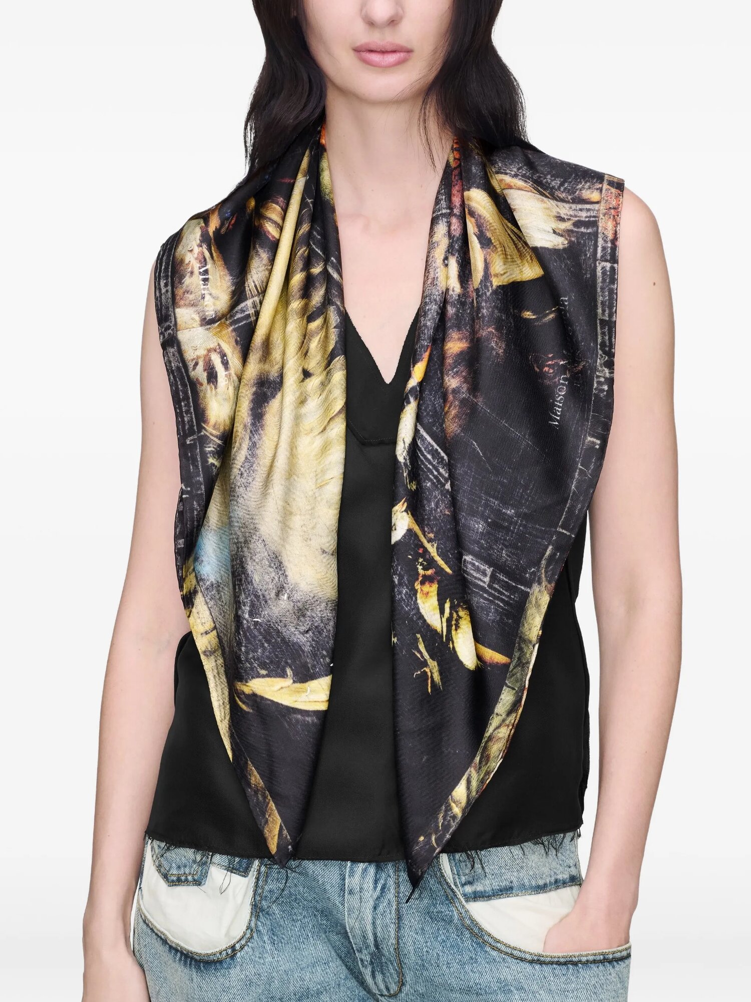 Шарф Maison Margiela Printed silk scarf для девочек